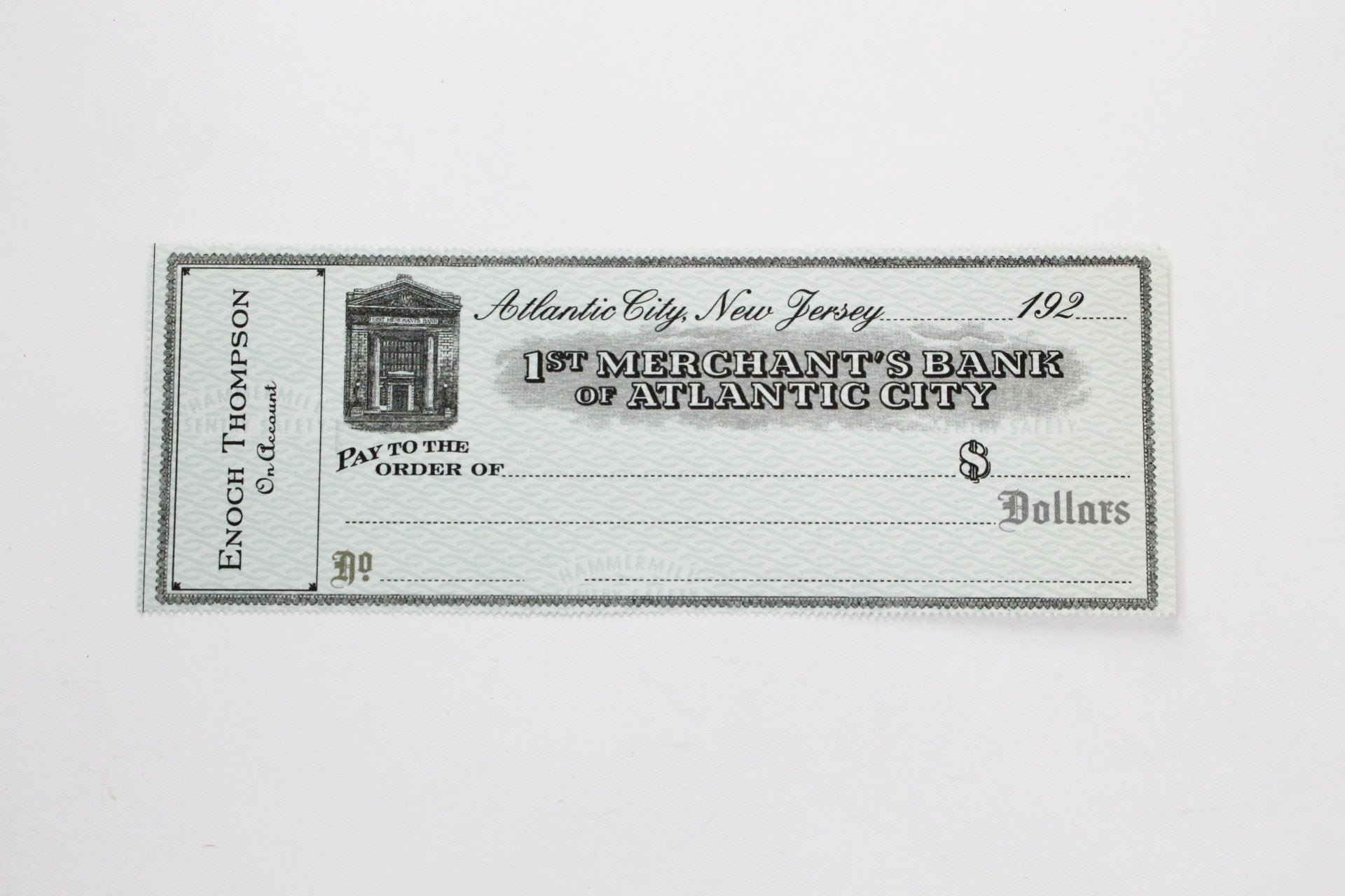 Boardwalk Empire: Enoch Thompson First Merchant Bank Checks from Ep 10 ...